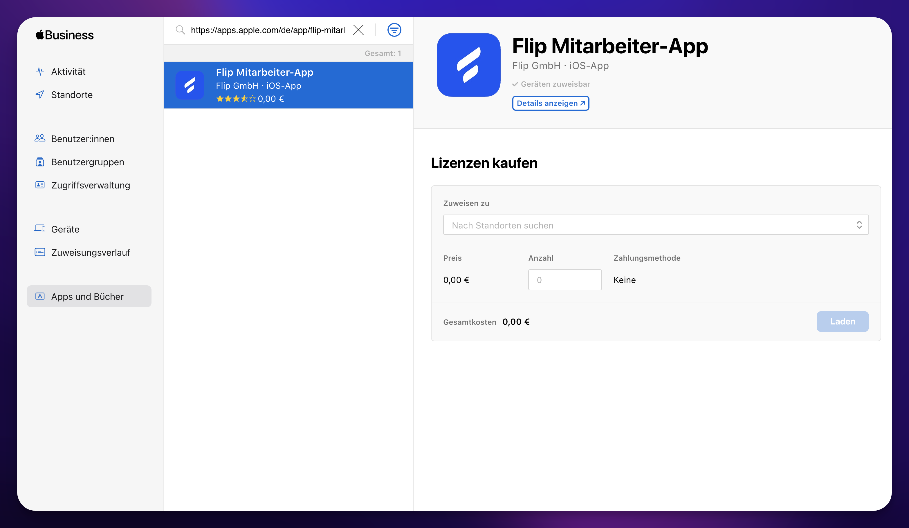 Configuration for using the app with the Apple Business Manager (ABM ...