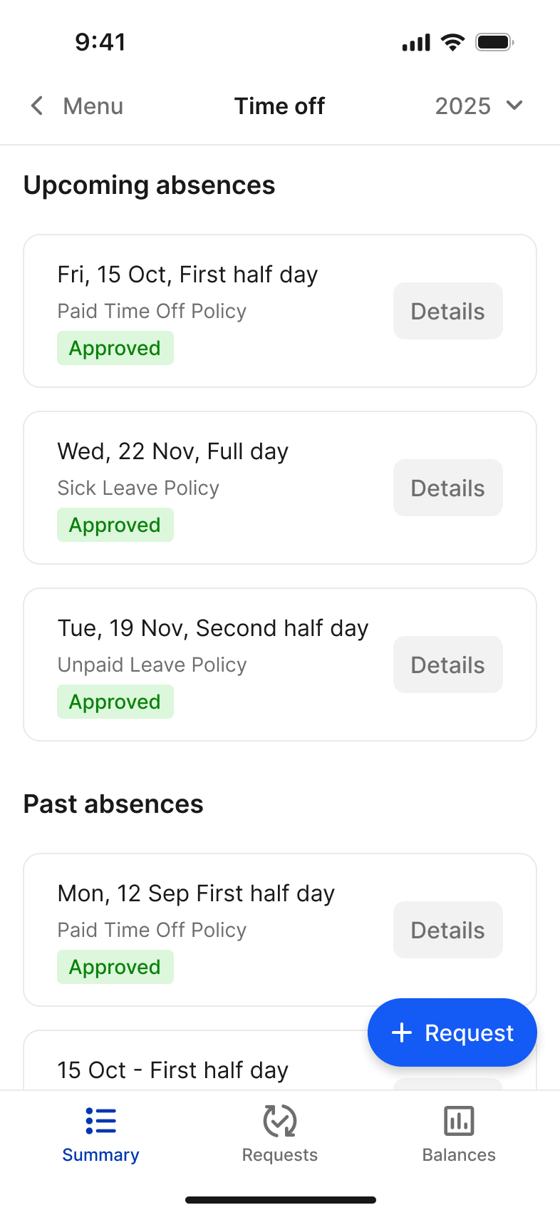 Absence Management Mini App – Flip Support